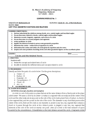 Mathematics Daily Lesson Plan for Grade 7 - 4th Grading Period - Studocu