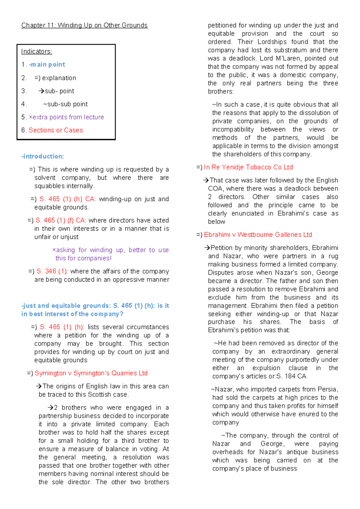 Chapter 11: Winding Up on Other Grounds - Key Legal Principles and ...