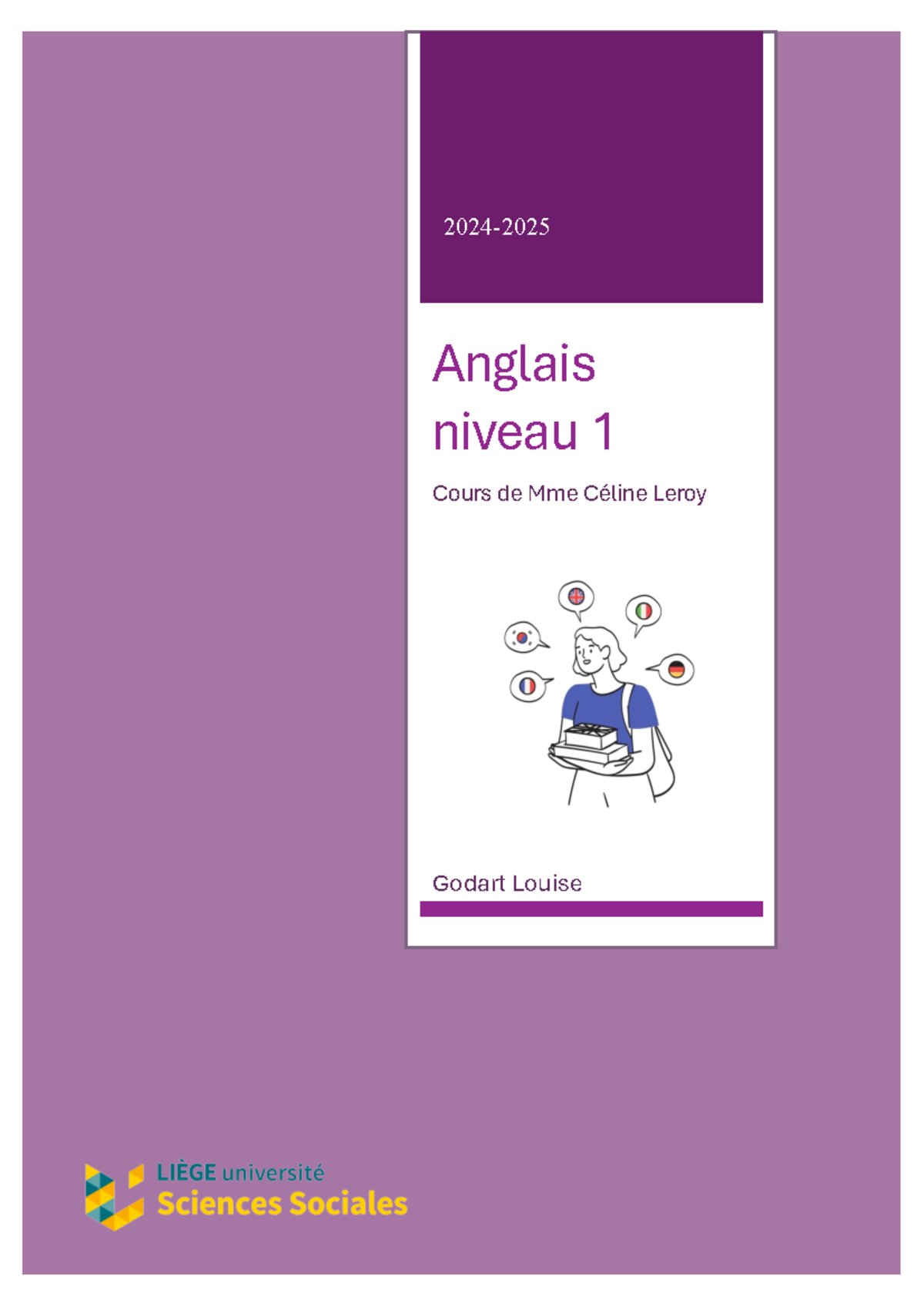Synthèse anglais 2024-2025 Louise Godart - 2024 - 2025 Anglais niveau 1 ...