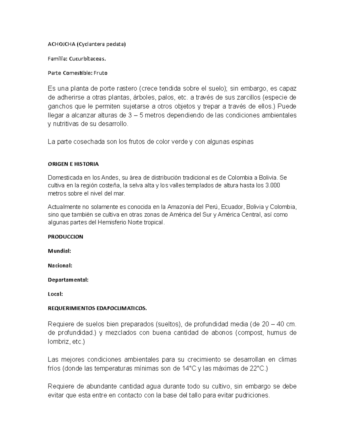 Achojcha - ACHOJCHA (Cyclantera pedata) Familia: Cucurbitaceas. Parte ...