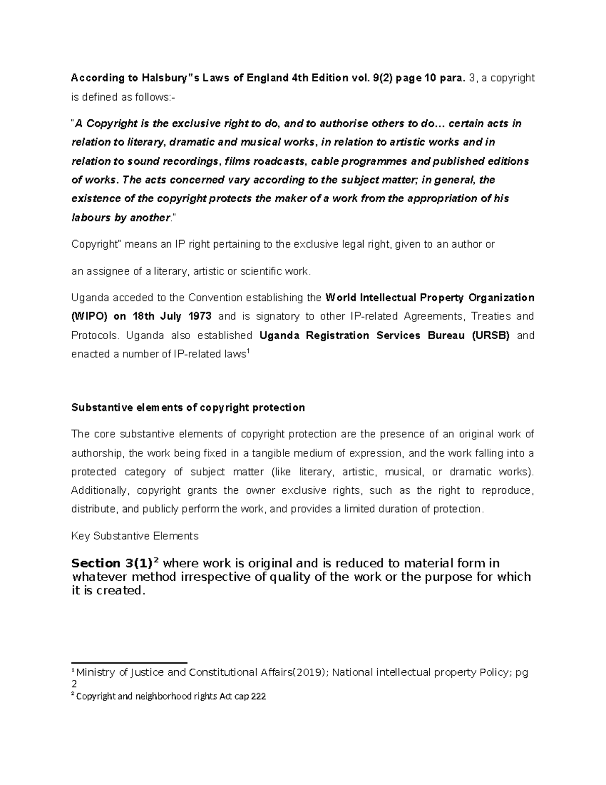 Copyright - An Insight into Intellectual Property Law (IP Law) - Studocu