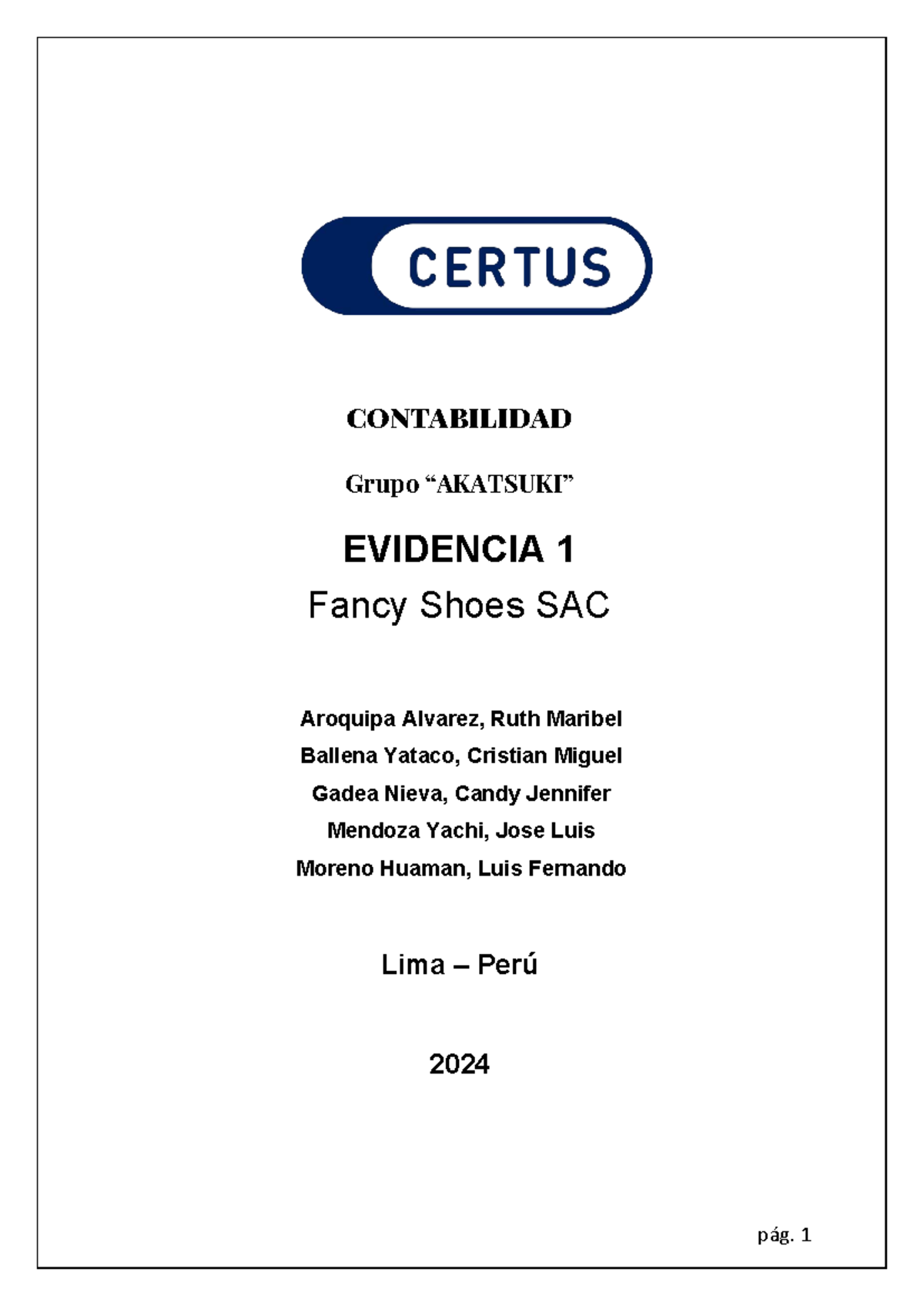 Evidencia 1: Análisis Contable de Fancy Shoes SAC - CONTABILIDAD AA1 ...