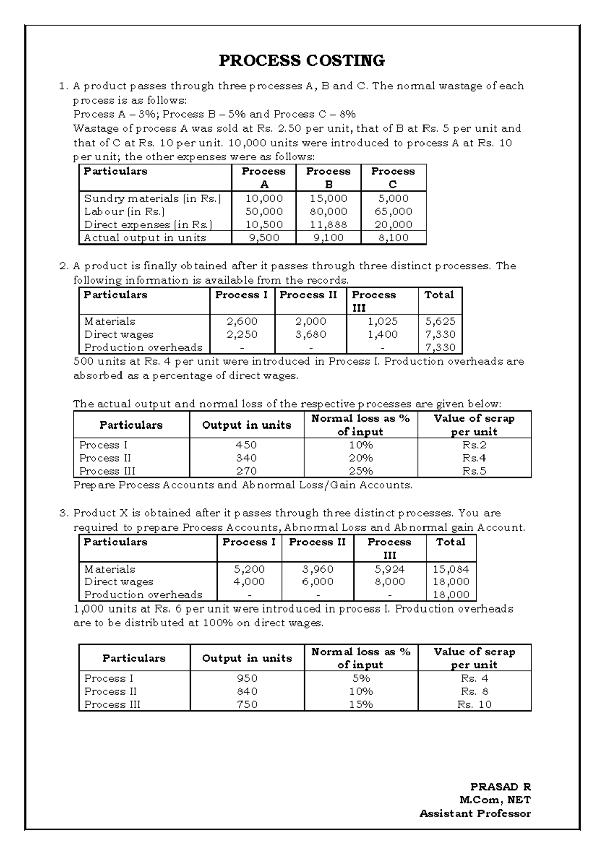 Process Costing Problems & Solutions - ACC 101 Techniques - Studocu