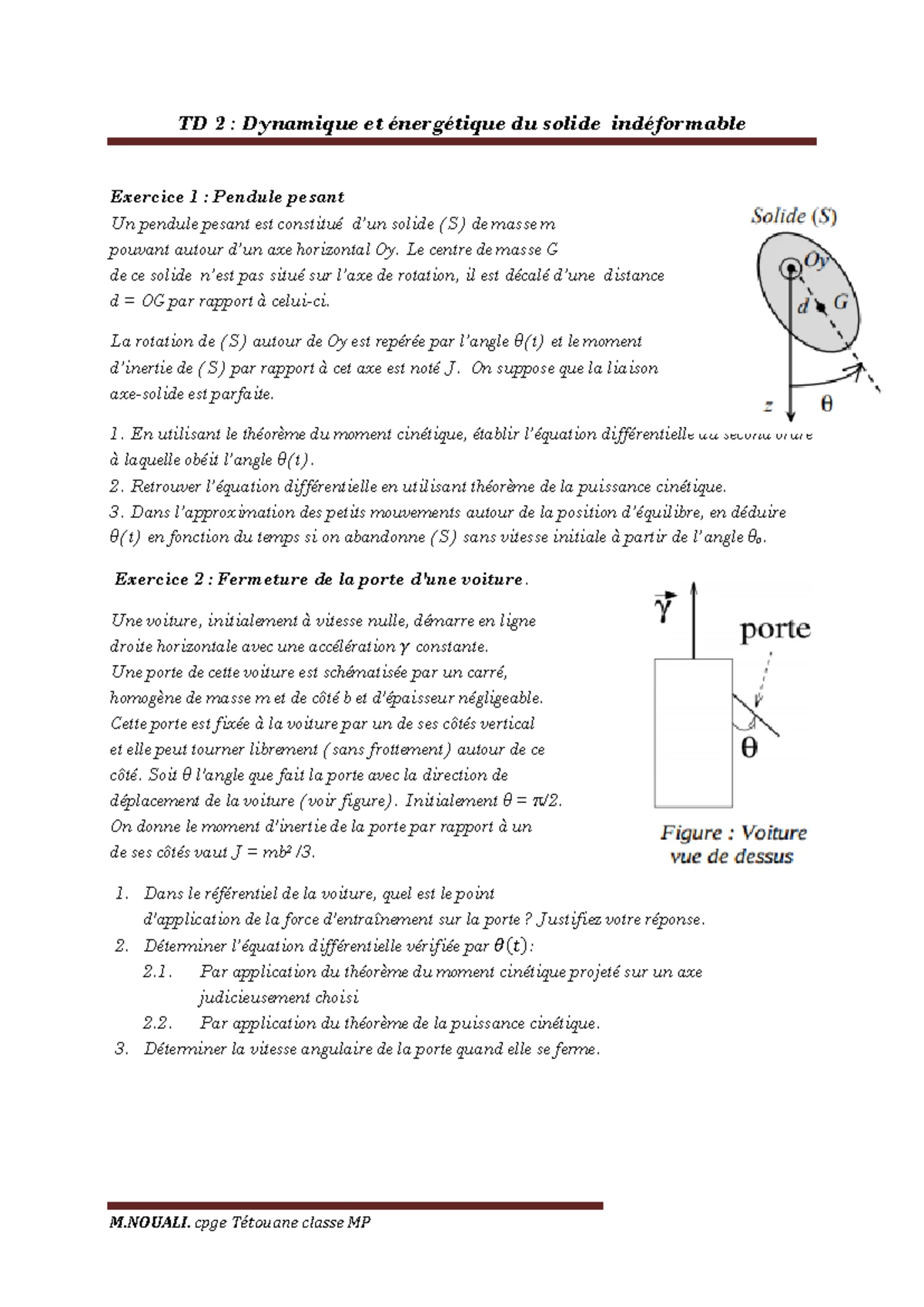 Banque de Mathématiques CCINP Épreuve Orale - Session 2025 avec Corrigés - Studocu