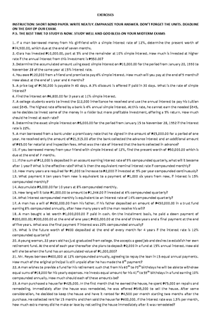 Interest Compounded Continuously - As shown in Lesson 29 , one ...