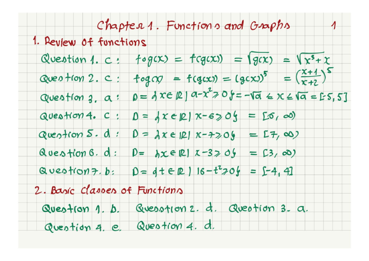 MAE101 Chapter 1-3: Functions, Limits, and Derivatives Review - Studocu