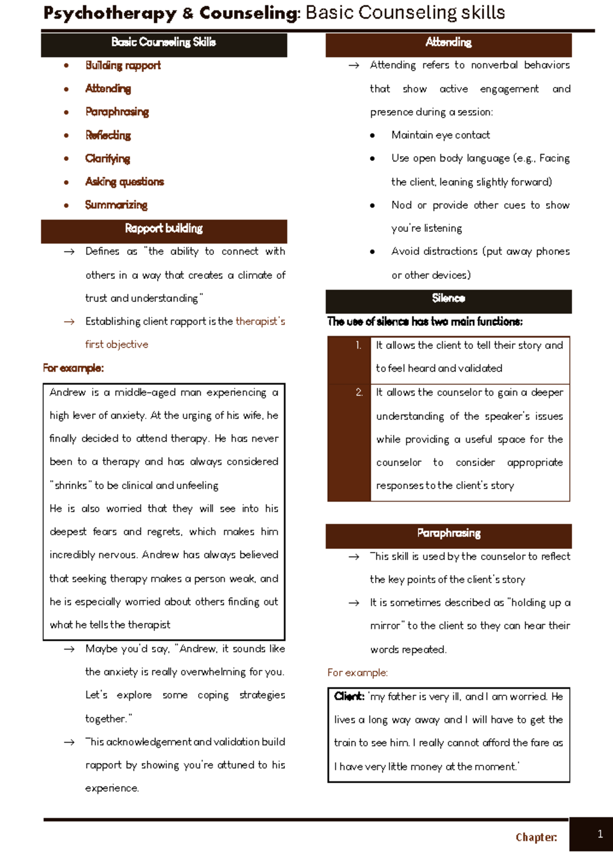 Psychotherapy Basic Counseling Skills - Psychotherapy & Counseling ...