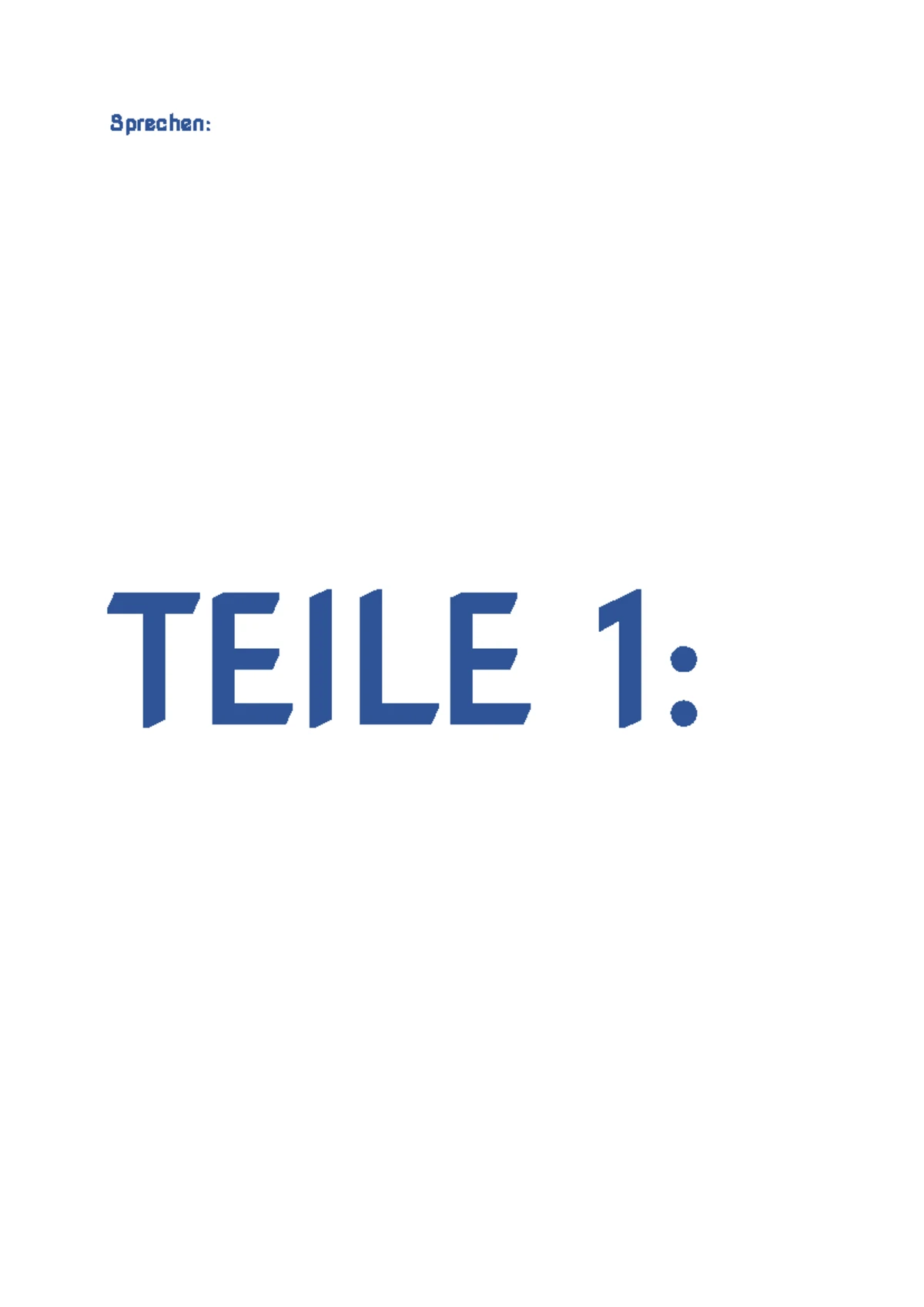 Schreiben und Sprechen Themen für Goethe-Zertifikat B1 - Studocu