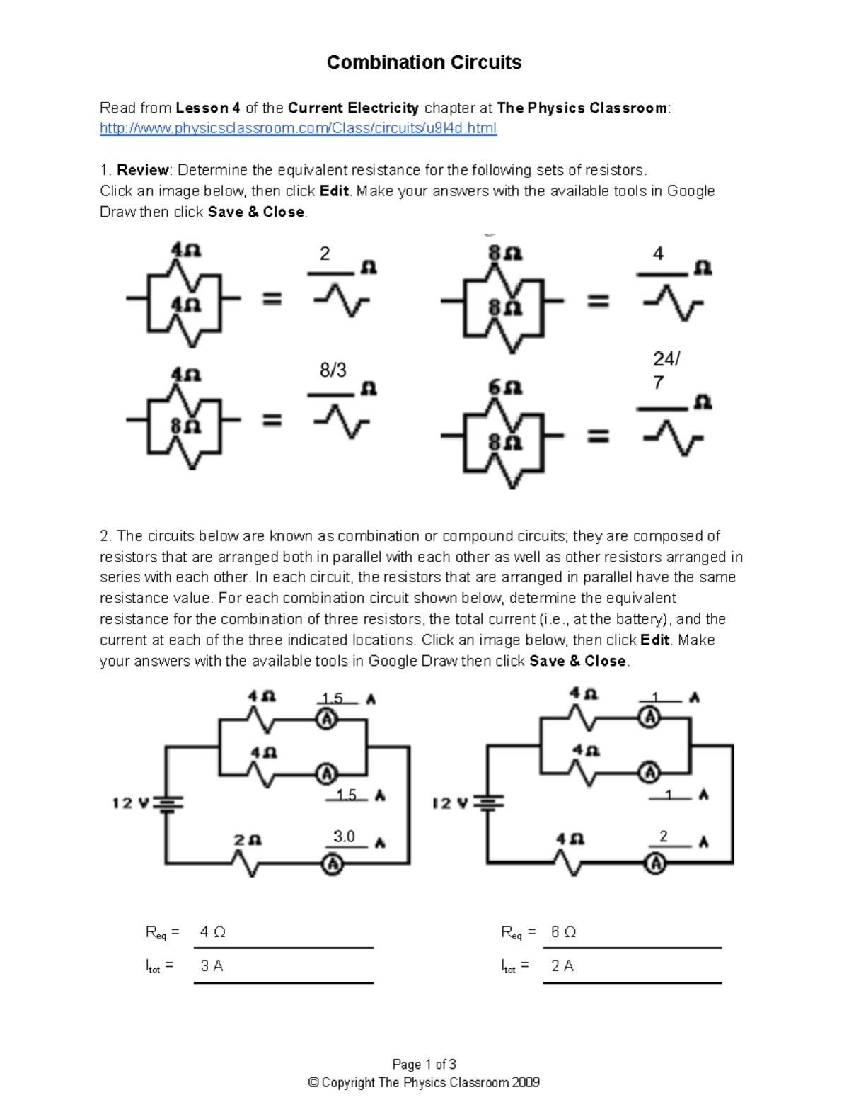 Combination Circuits & Circuit Analysis Notes - PHYS 101 Lesson 4 - Studocu
