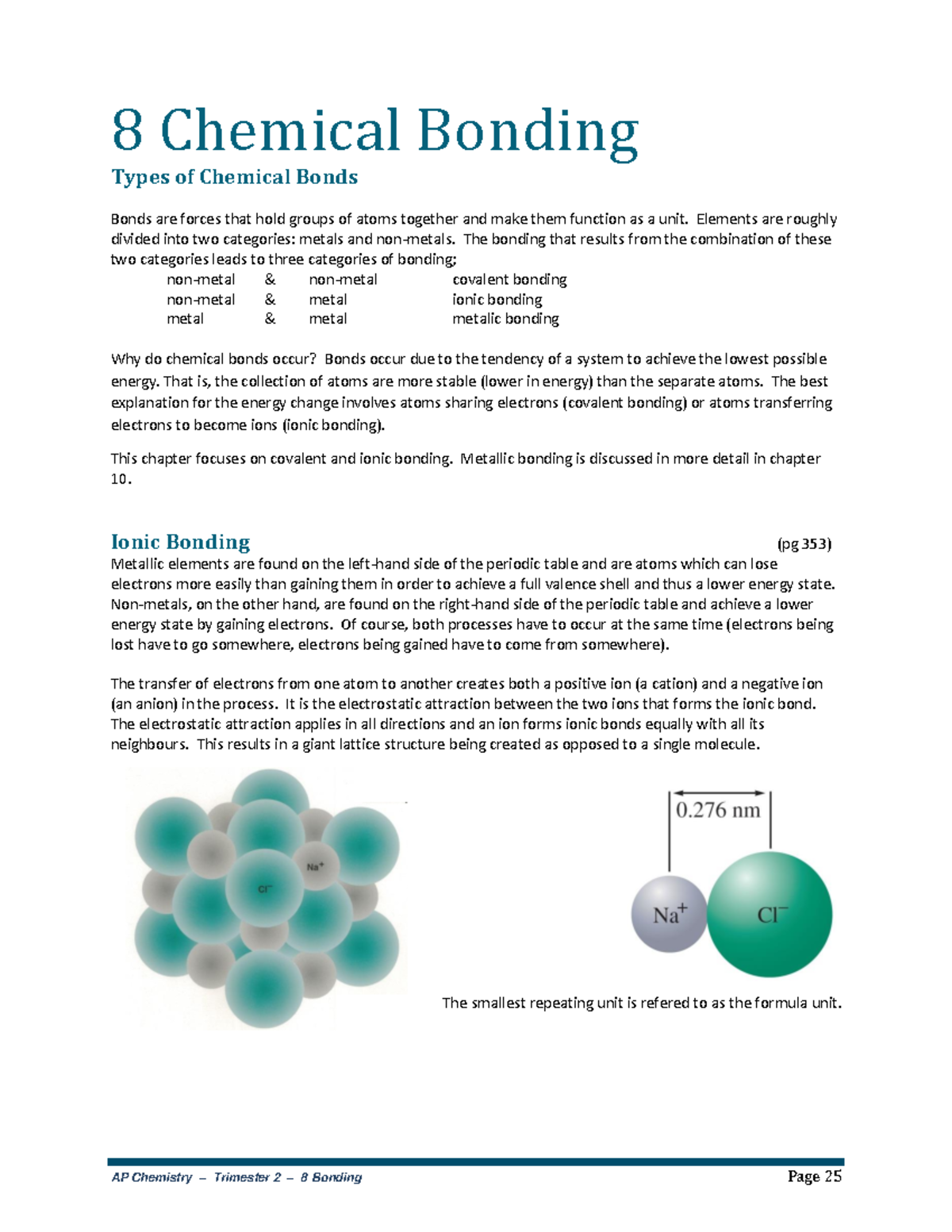 AP Chemistry: Chapter 8 - Understanding Chemical Bonding - Studocu