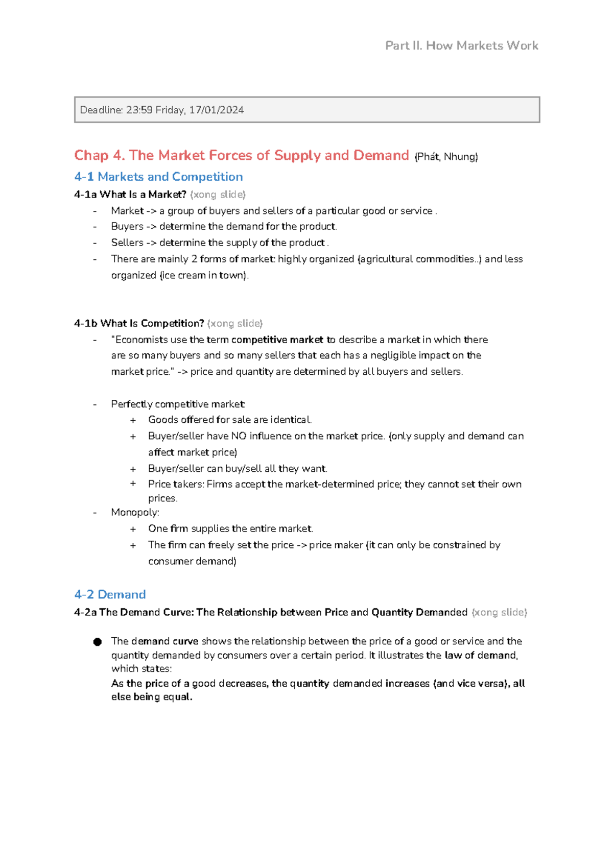 PE - Group 3 - covers content of chap 4,5,6 - Deadline: 23:59 Friday ...