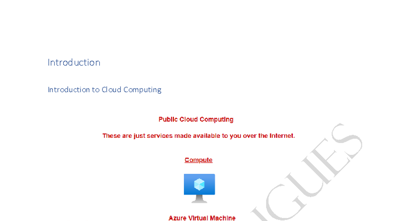 Introduction to Cloud Computing Concepts and Azure Services - Studocu