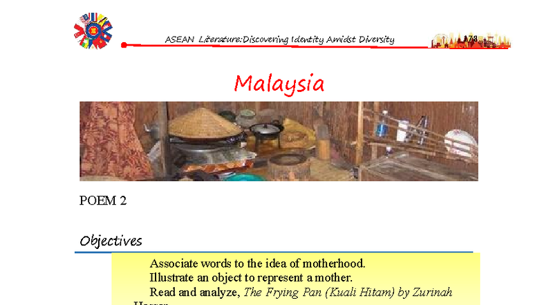 ASEAN Literature: The Frying Pan Poem Analysis & Activities - Studocu