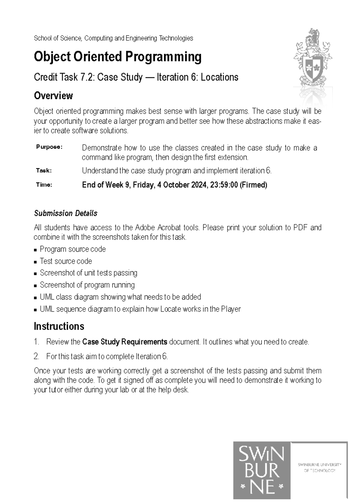 7.2C - Case Study - Iteration 6 - Locations - School of Science, Computing and Engineering - Studocu