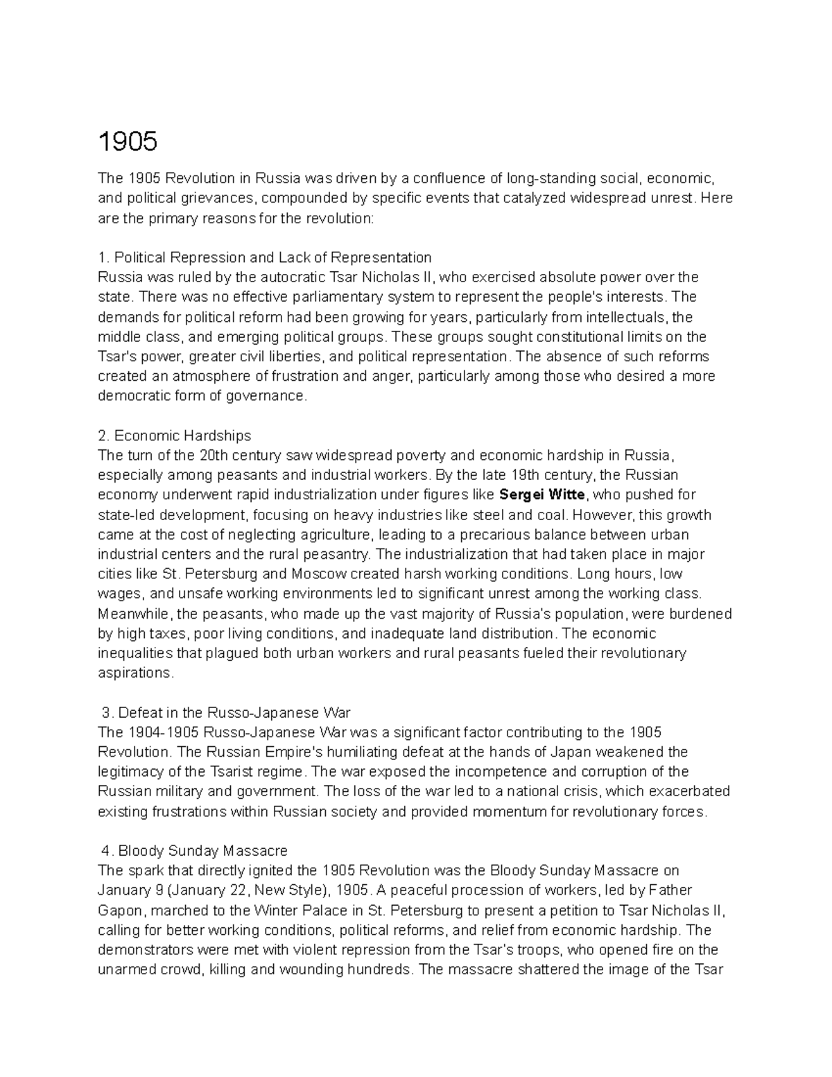 1905-1917: Causes and Consequences of the Russian Revolution - Studocu
