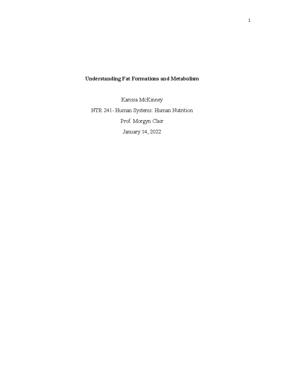 Mod 2 Understanding Fat Formation and Metabolism Part II ...