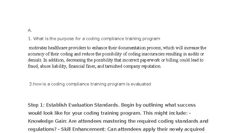 TASK 3 C807 - Coding Compliance Training Program Overview and ...