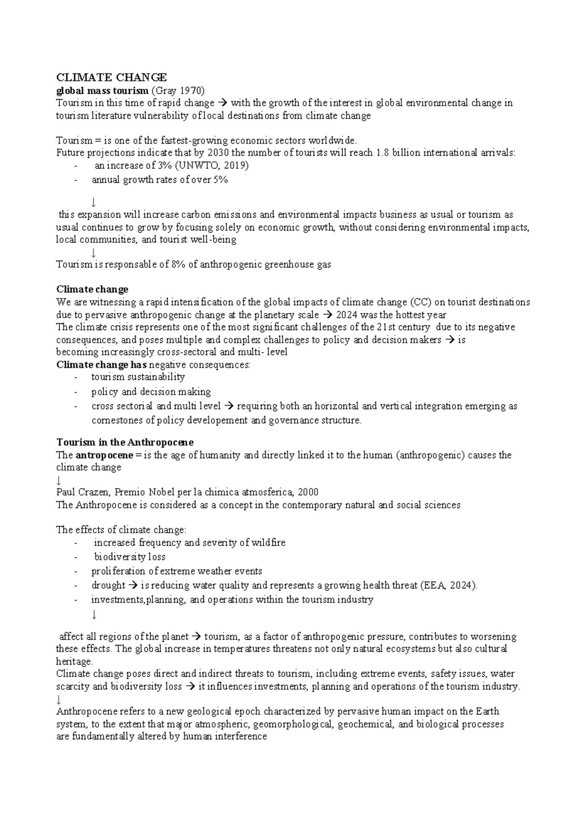 Climate Change and Global Mass Tourism: Impacts and Adaptation ...