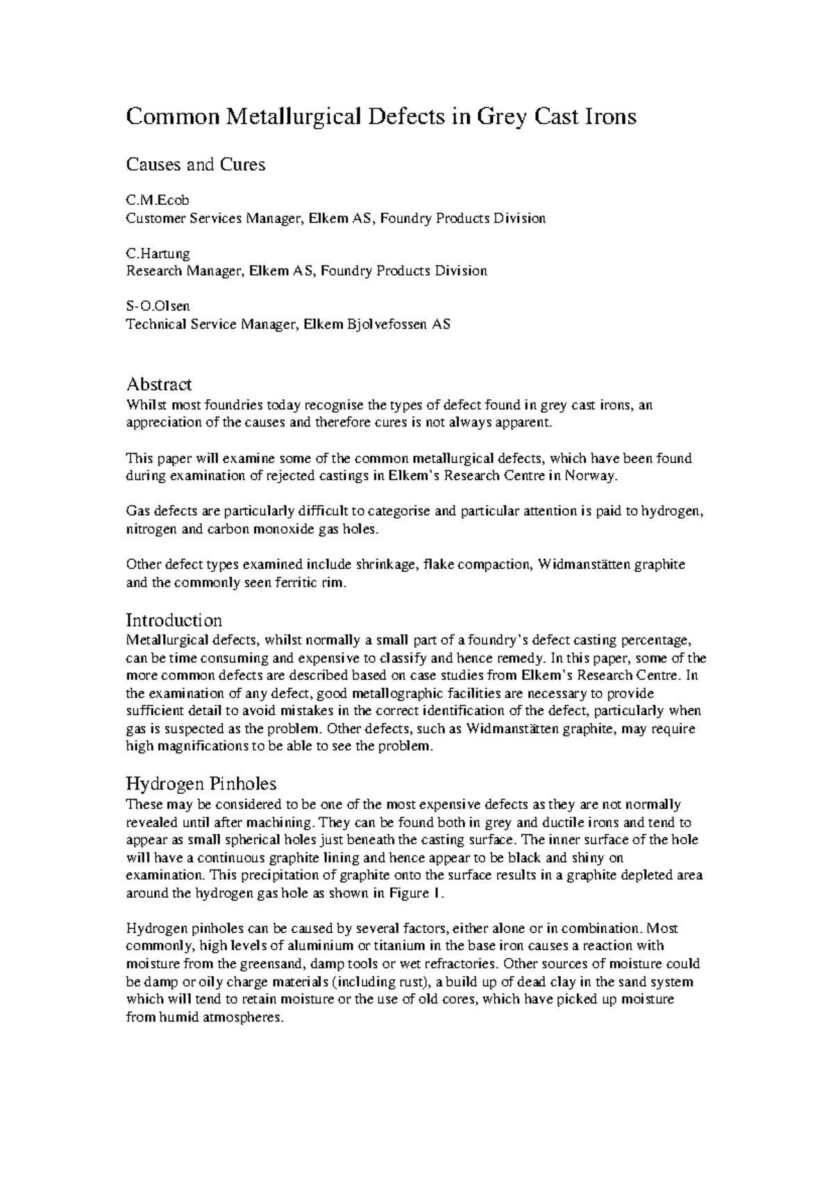 Common Metallurgical Defects in Grey Cast Iron: Causes and Solutions ...