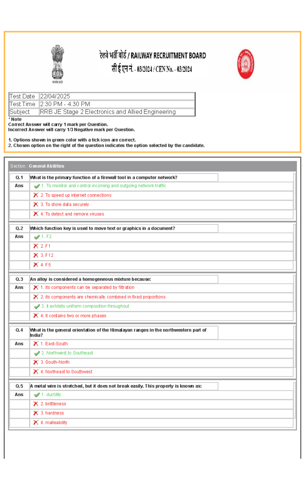 RRB JE Stage 2 2025 Shift 2 - Previous Year Question Paper - Studocu
