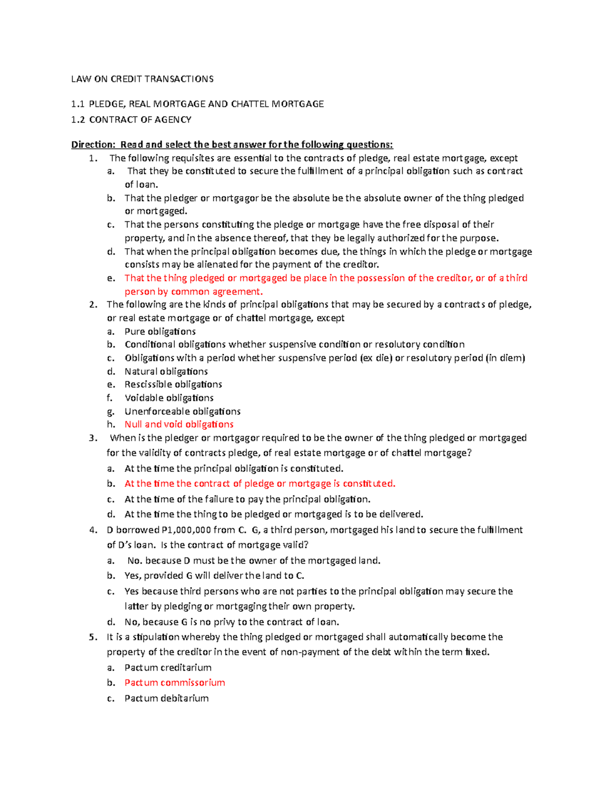 LAW ON Credit Transactions reviewer - LAW ON CREDIT TRANSACTIONS 1 ...