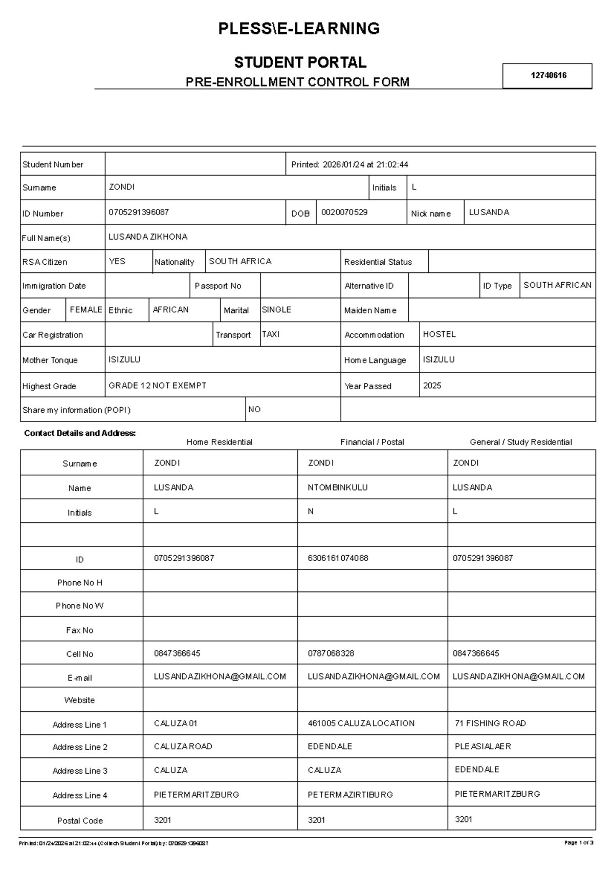 STUDENT PORTAL CONTROL FORM N4: PUBLIC MANAGEMENT - Studocu