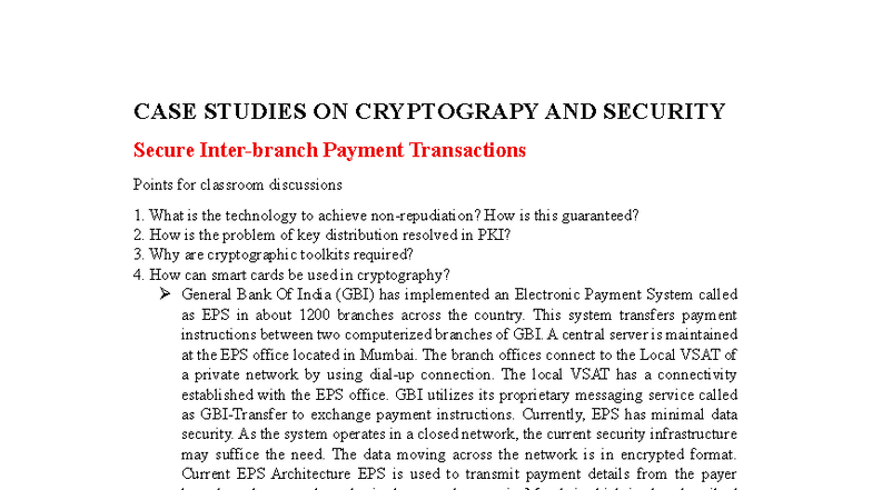 CNS UNIT 5 Part B: Case Studies on Cryptography & Security - Studocu