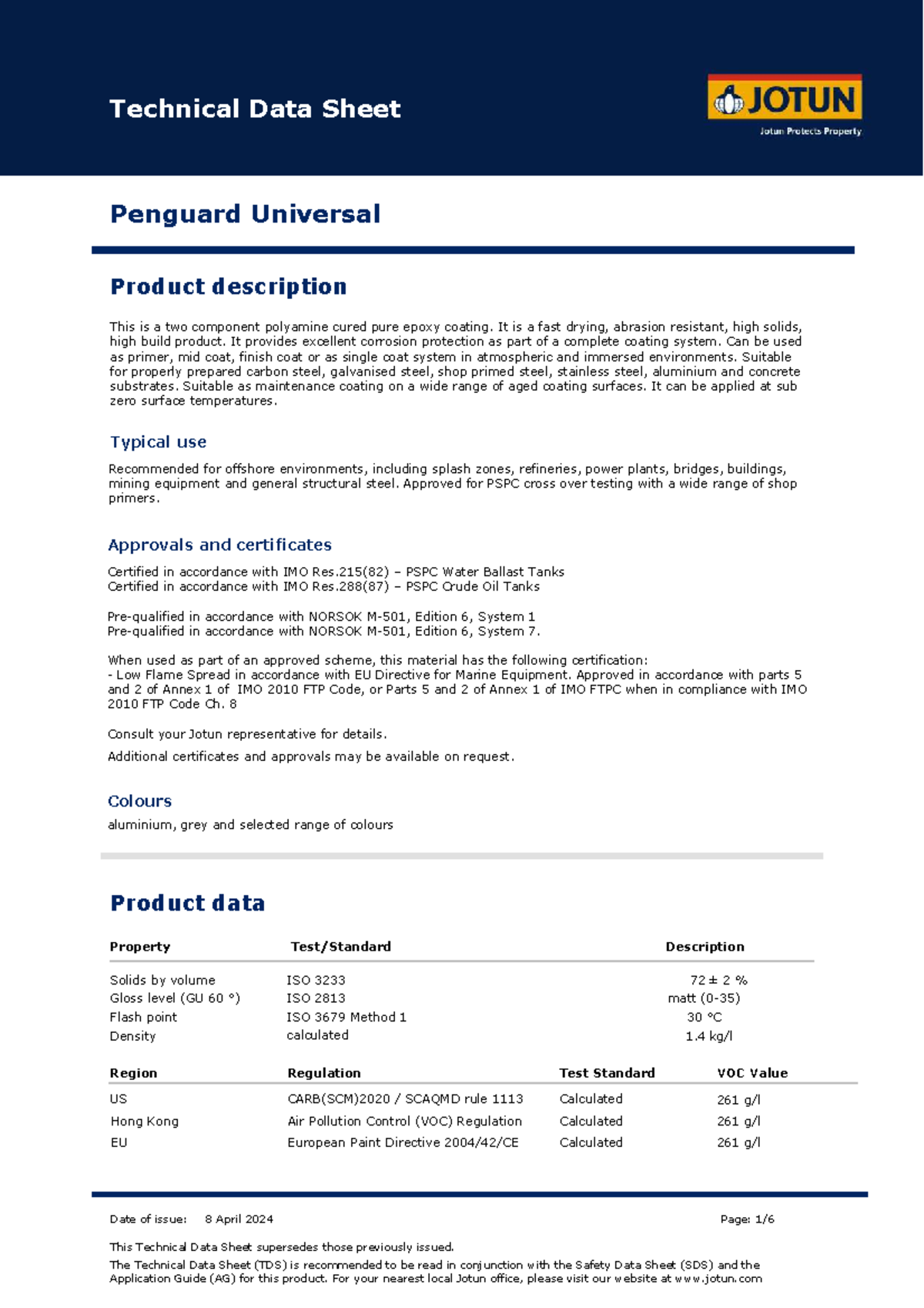 TDS - Penguard Universal Epoxy Coating Technical Data Sheet - Studocu