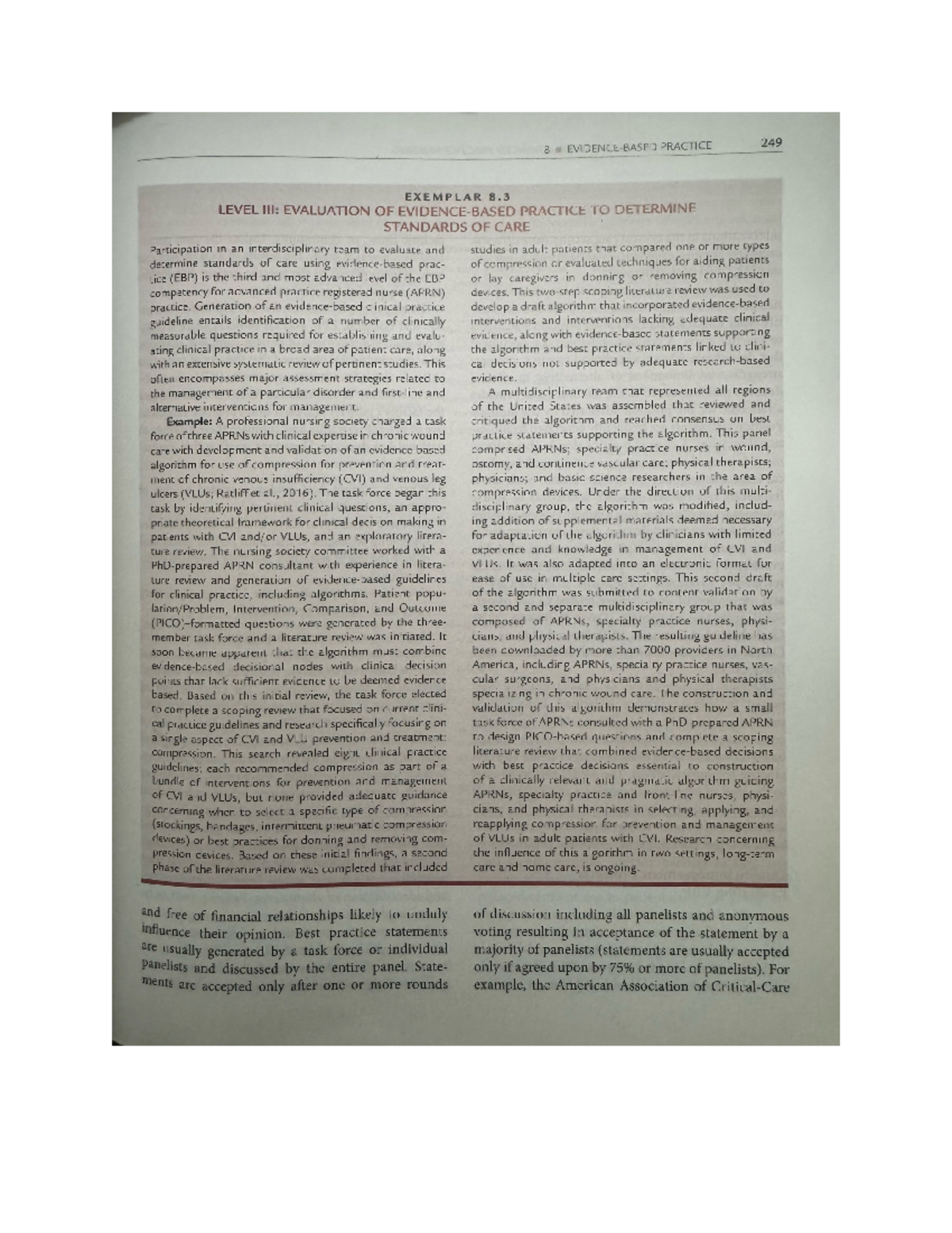 8 PRACTICE 249: EBP Guidelines for Compression in CVI Management - Studocu