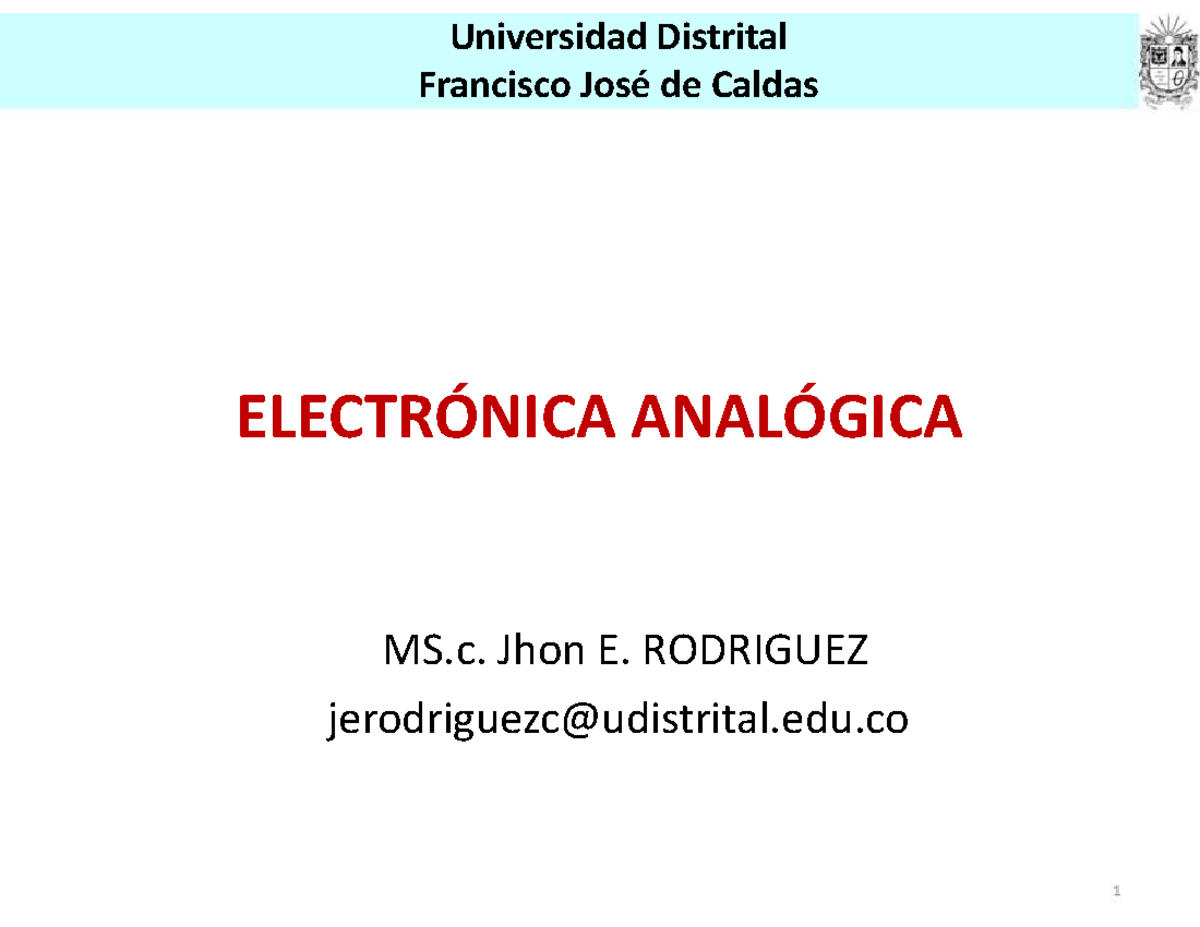 P2 1 Diodo - Clase sobre Componentes Electrónicos y Semiconductores ...