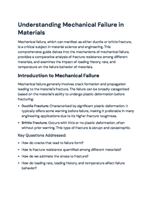 Mechanical Failures: Fracture, Fatigue, and Creep Analysis - An In ...
