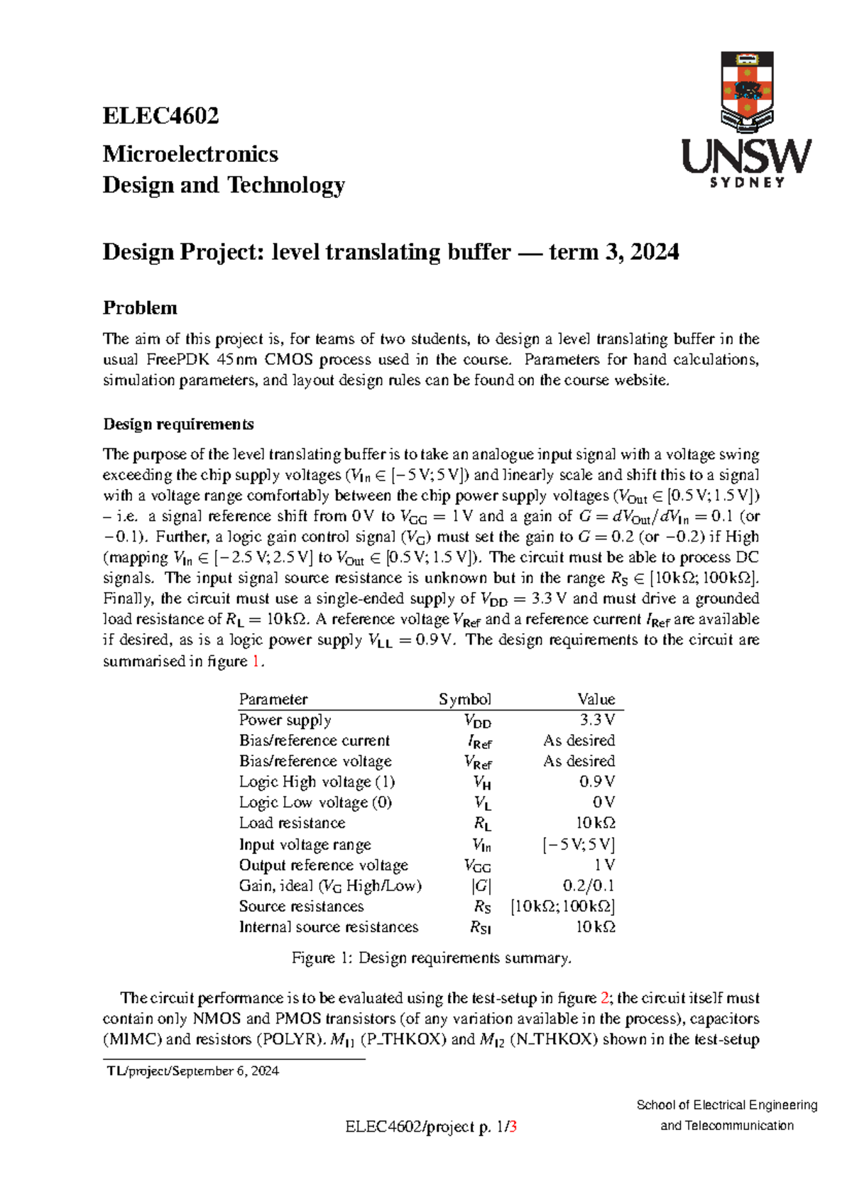 4602 - ddsdsds - School of Electrical Engineering and Telecommunication ELEC Microelectronics ...
