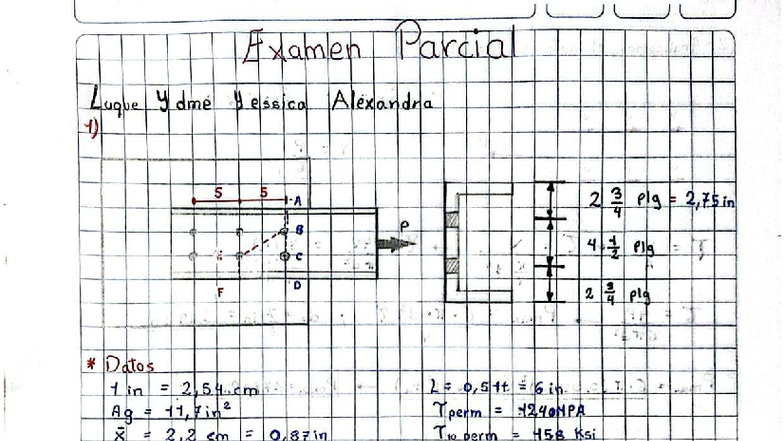 Parcial Diseño - Examen de Cálculo de Esfuerzos y Cargas - Studocu