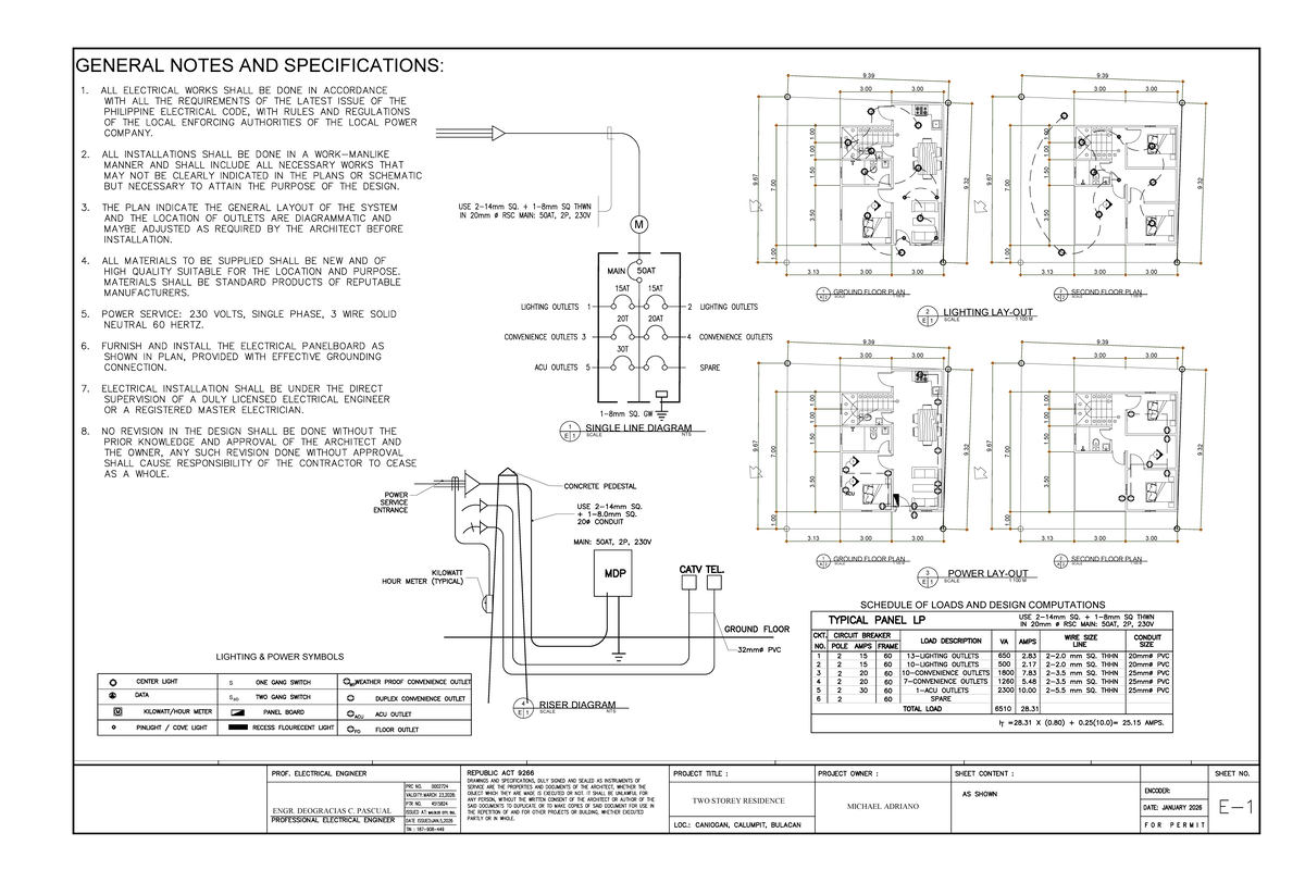 ENGR 101: General Notes & Specifications for Two Storey Residence - Studocu