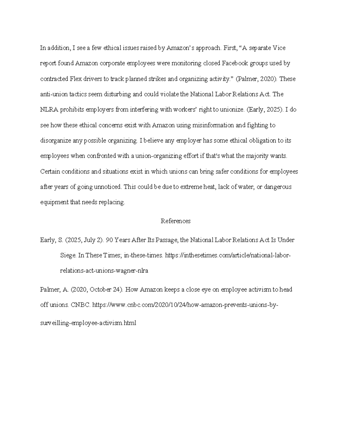 HRM310 Ethical Issues in Unionization and Employer Practices - Studocu