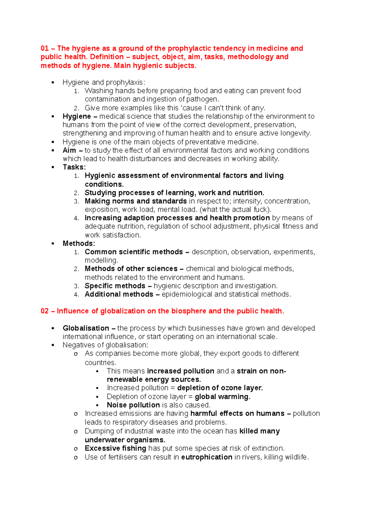 Hygiene in Medicine and Public Health: Key Concepts and Practices (HYG ...