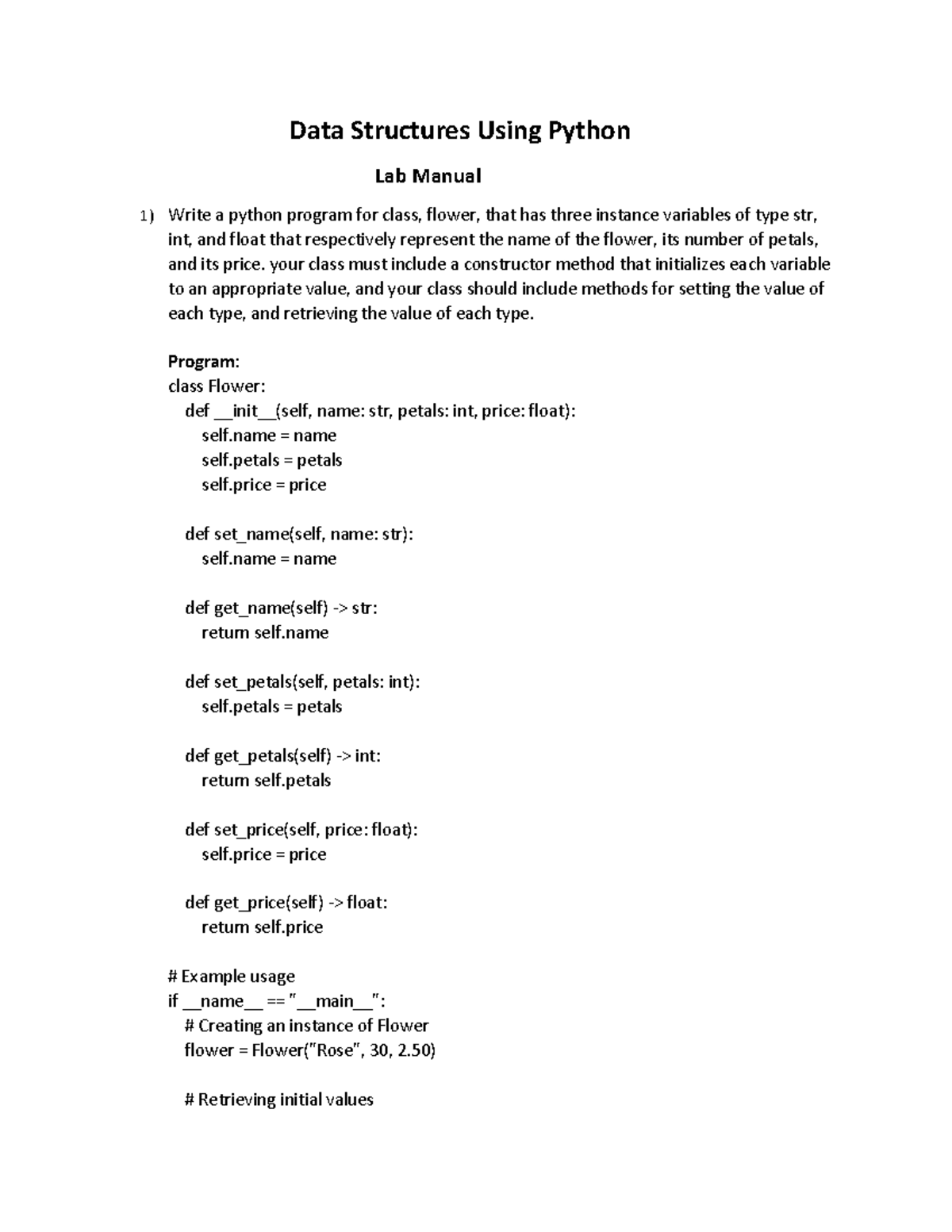 DSpython Lab Manual: Data Structures and Algorithms in Python - Studocu