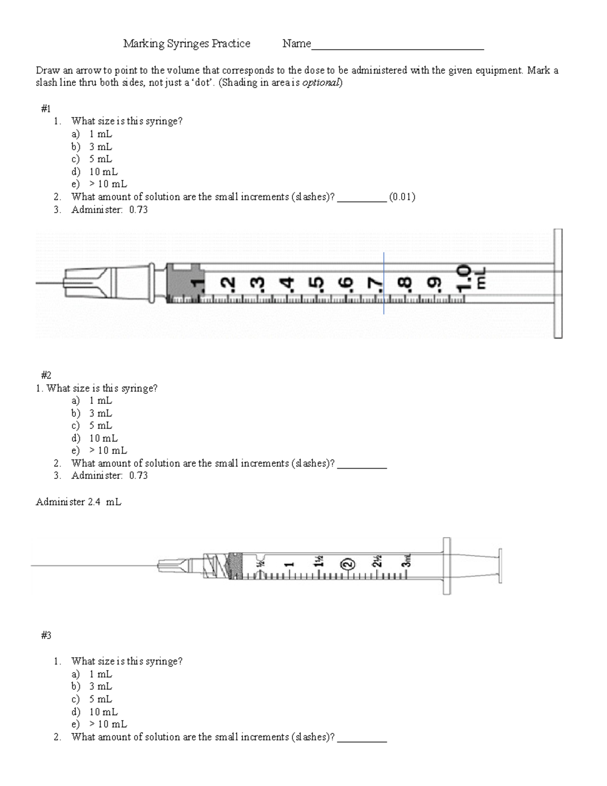 Marking Syringes Homework #2: Volume Identification Practice - Studocu