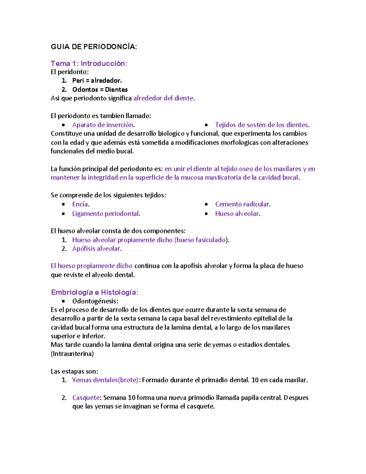 Primer parcial de Periodoncia - Warning: TT: undefined function: 32 Warning: TT: undefined ...