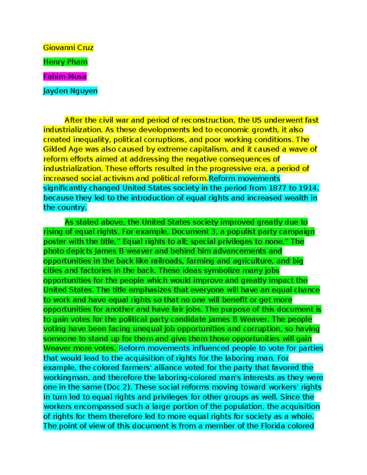 Reform Movements and Their Impact on US Society (HIST 101) - Studocu