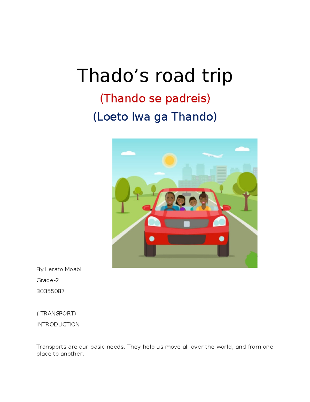 ENAF 311 2026 - Thando's Exciting Road Trip Adventure - Studocu