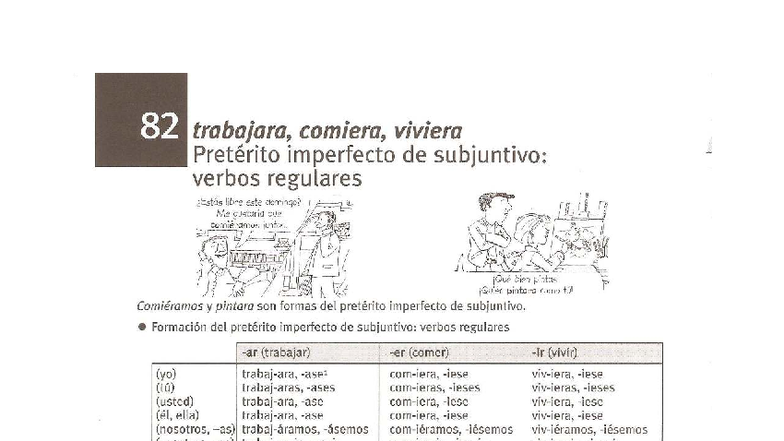 82 Subjuntivo Imperfecto: Uso y Ejercicios de Verbos Regulares - Studocu