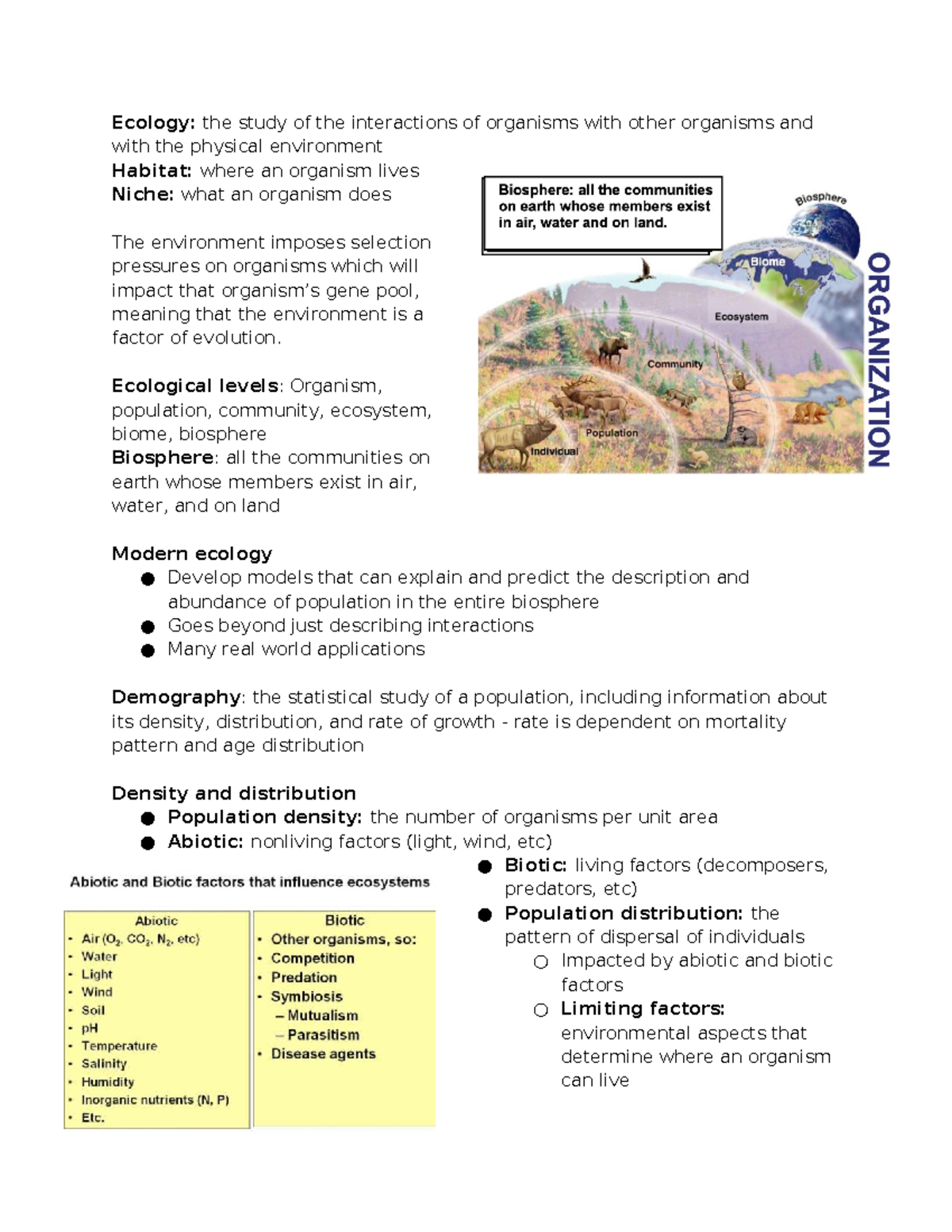 Ecology and Population Dynamics: Interactions, Growth Models, and ...