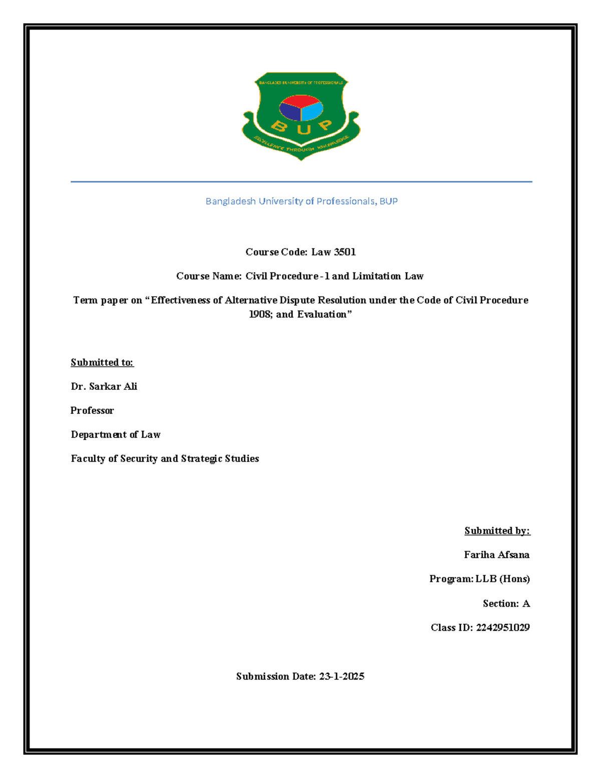 Effectiveness of ADR under CPC 1908: An Evaluation - Bangladesh ...