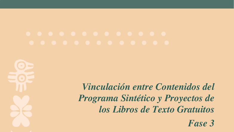 Vinculación entre Contenidos del Programa Sintético y Proyectos de Libros de - Studocu