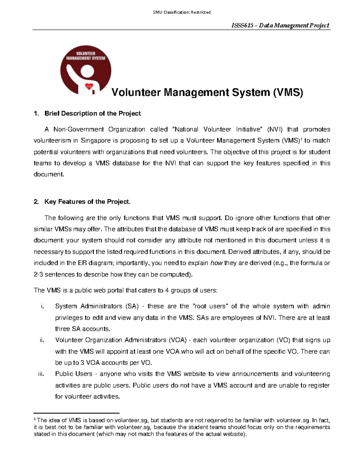 ISSS615-2023-VMS-Project-Description-and-Requir. Summary - Studocu