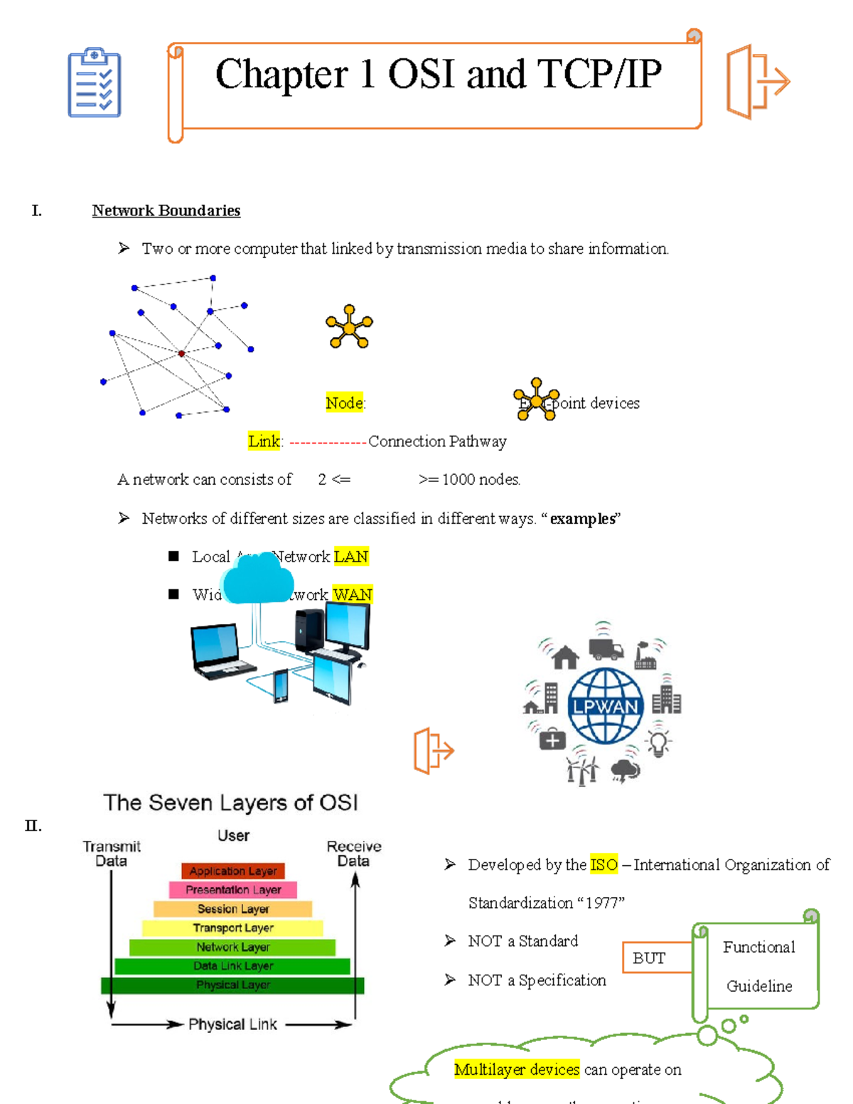 Chapter 1: OSI & TCP/IP Models Overview - CS101 Lecture Notes - Studocu