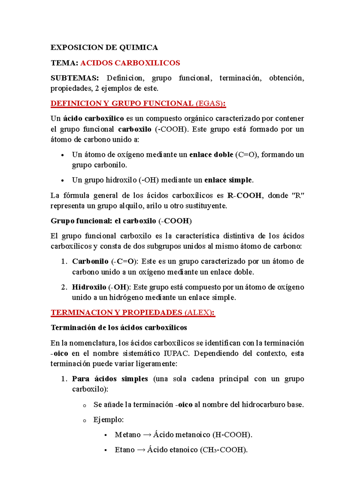Exposicion DE Quimica - sirve - EXPOSICION DE QUIMICA TEMA: ACIDOS ...