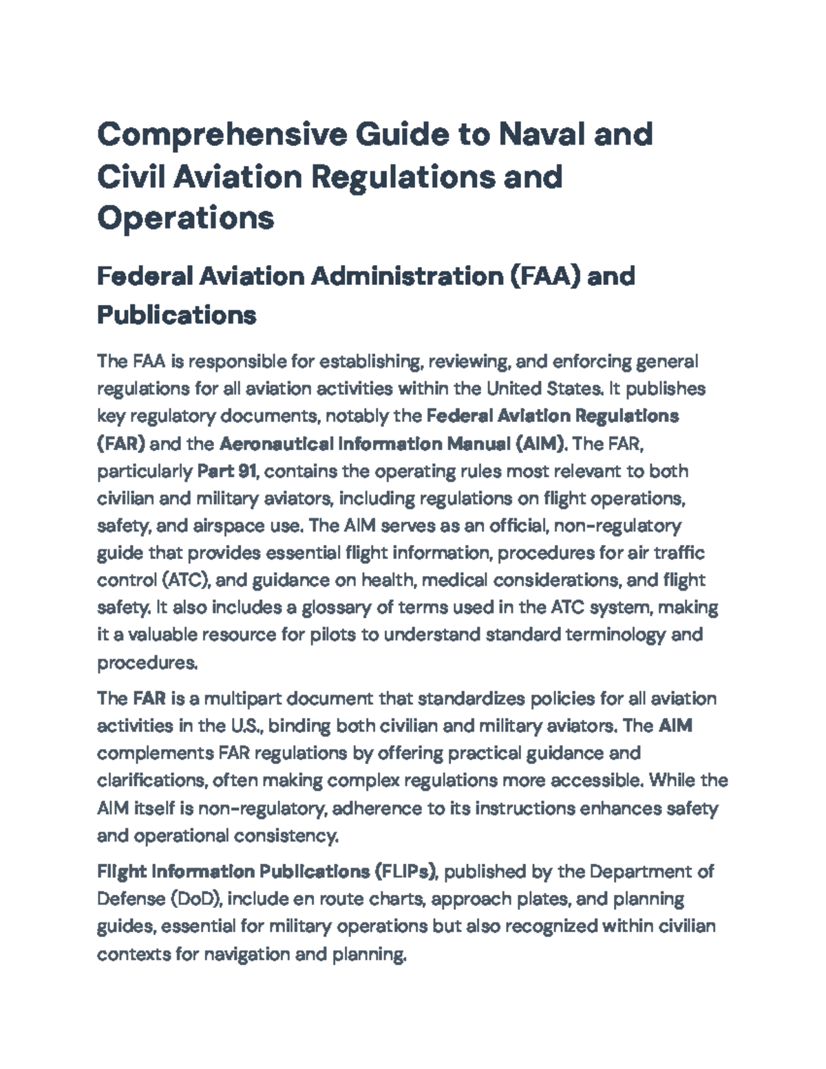 Comprehensive Guide on Naval Aviation Regulations (CNAF M-3710.7) - Studocu