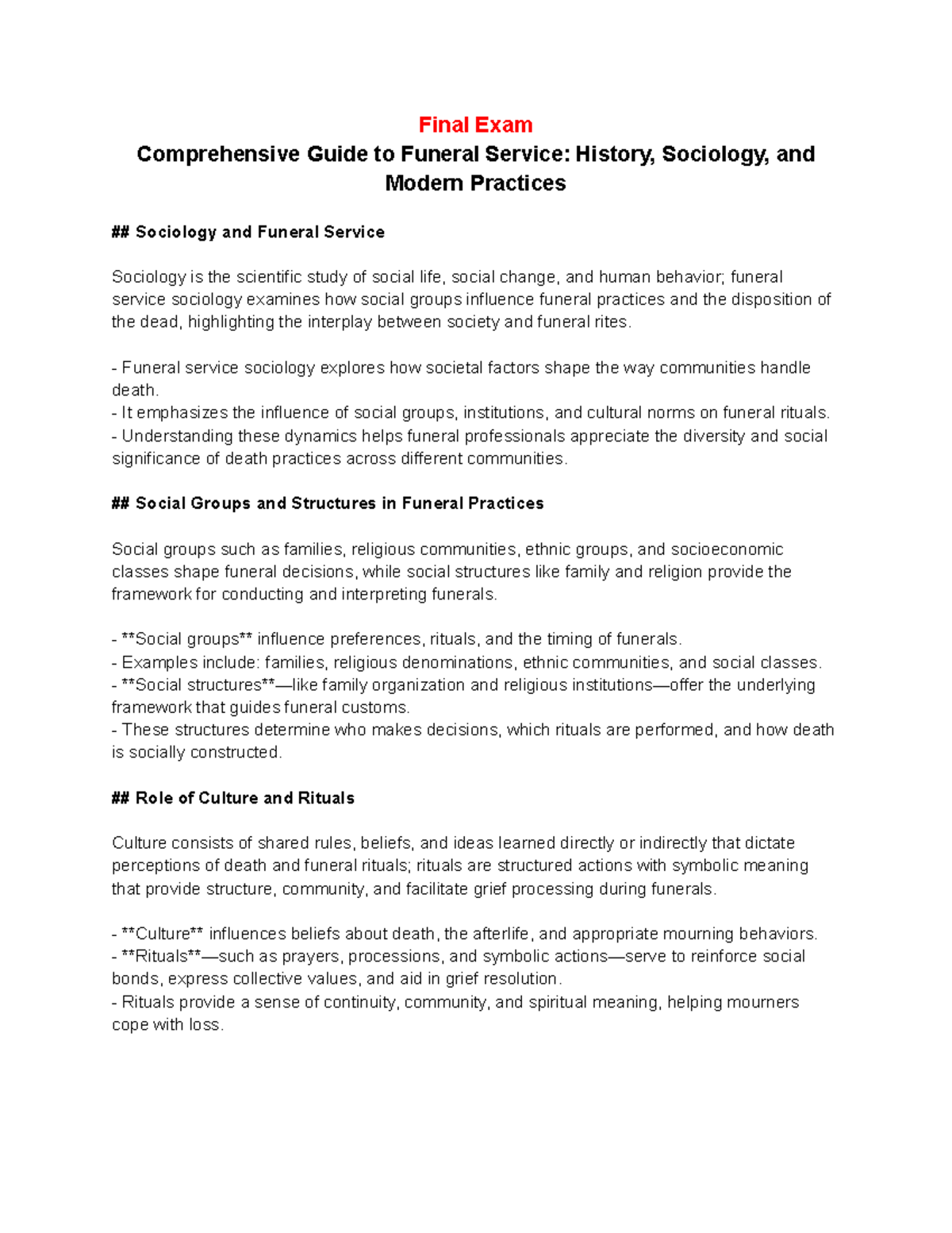 Comprehensive Guide to Funeral Service: History, Sociology, and Modern ...